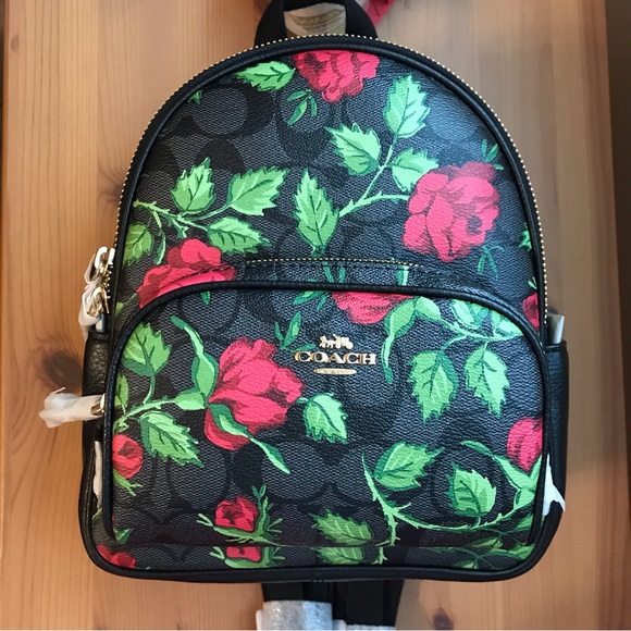 Coach | Bags | Coach Mini Court Backpack In Signature Canvas With ...